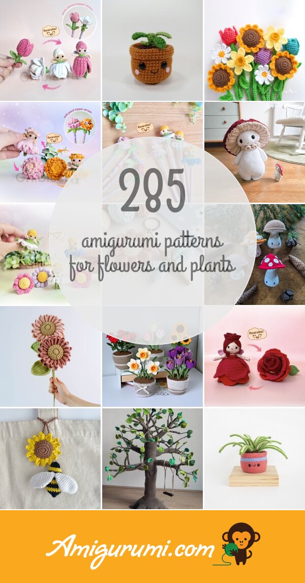285 Flowers and plants Amigurumi Patterns